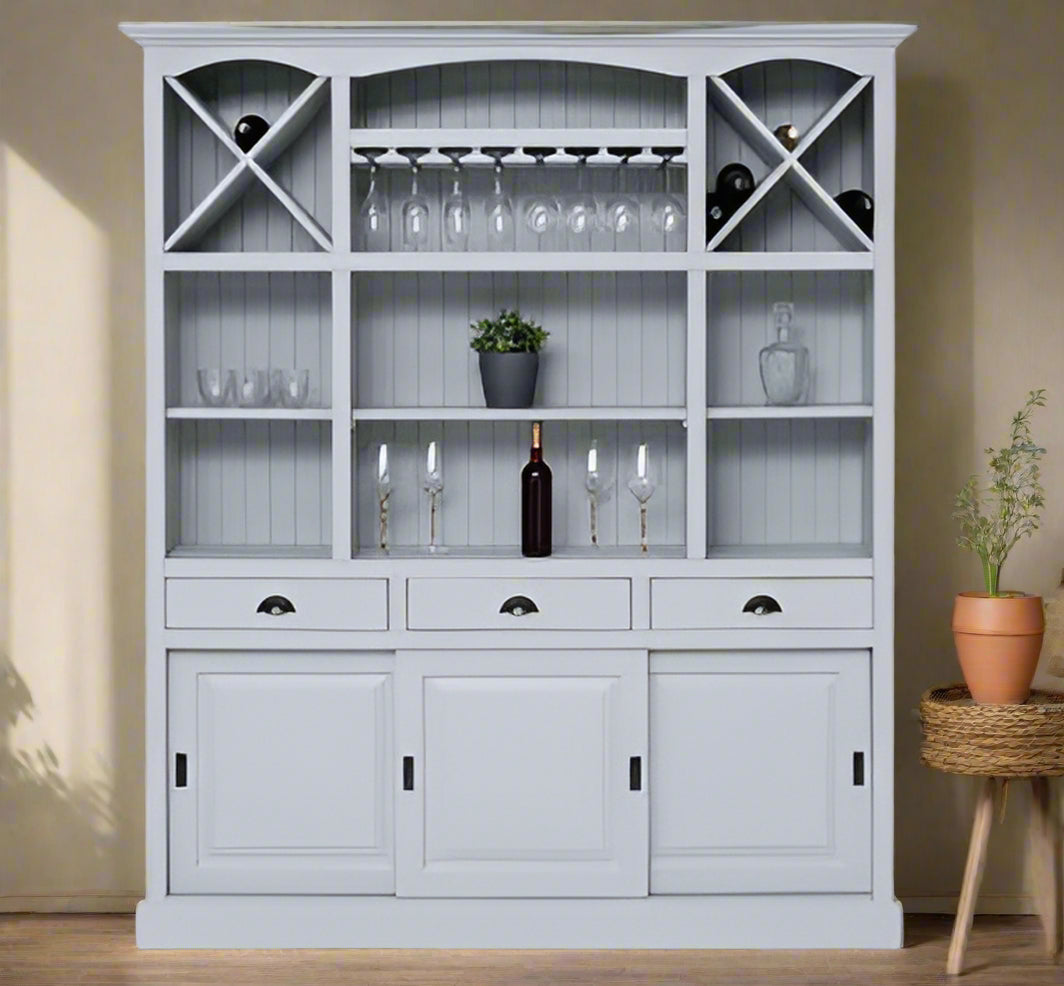 "Colon" - charmantes Landhaus-Buffet mit Glasaufhängung und Fach für W ...