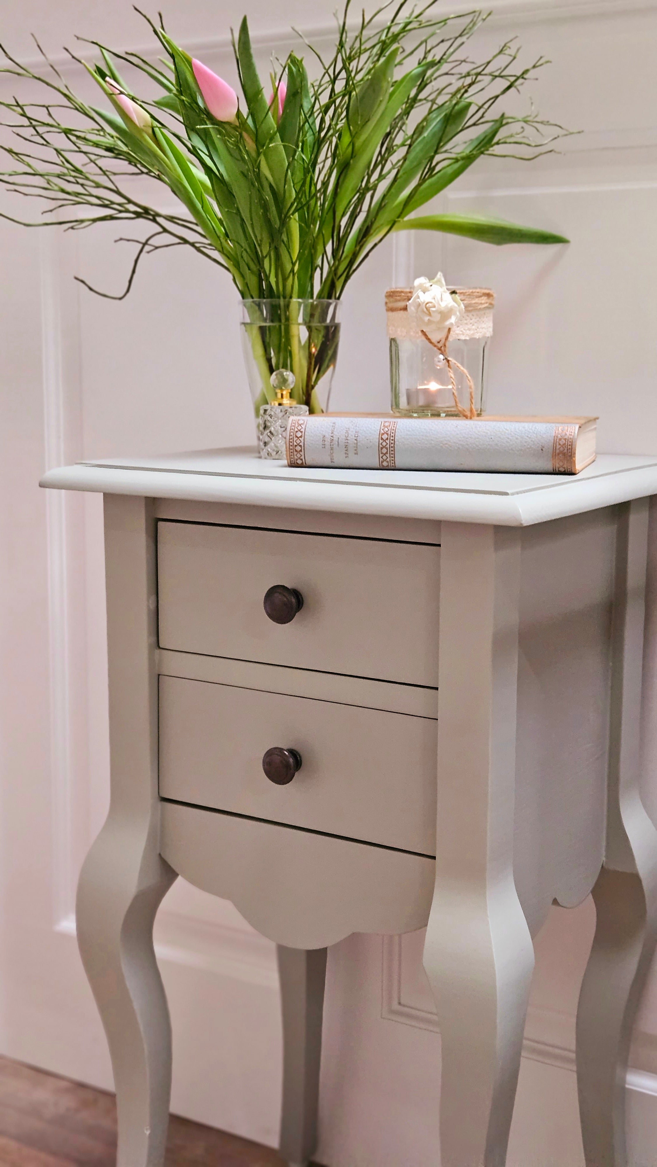 French grey bedside table store